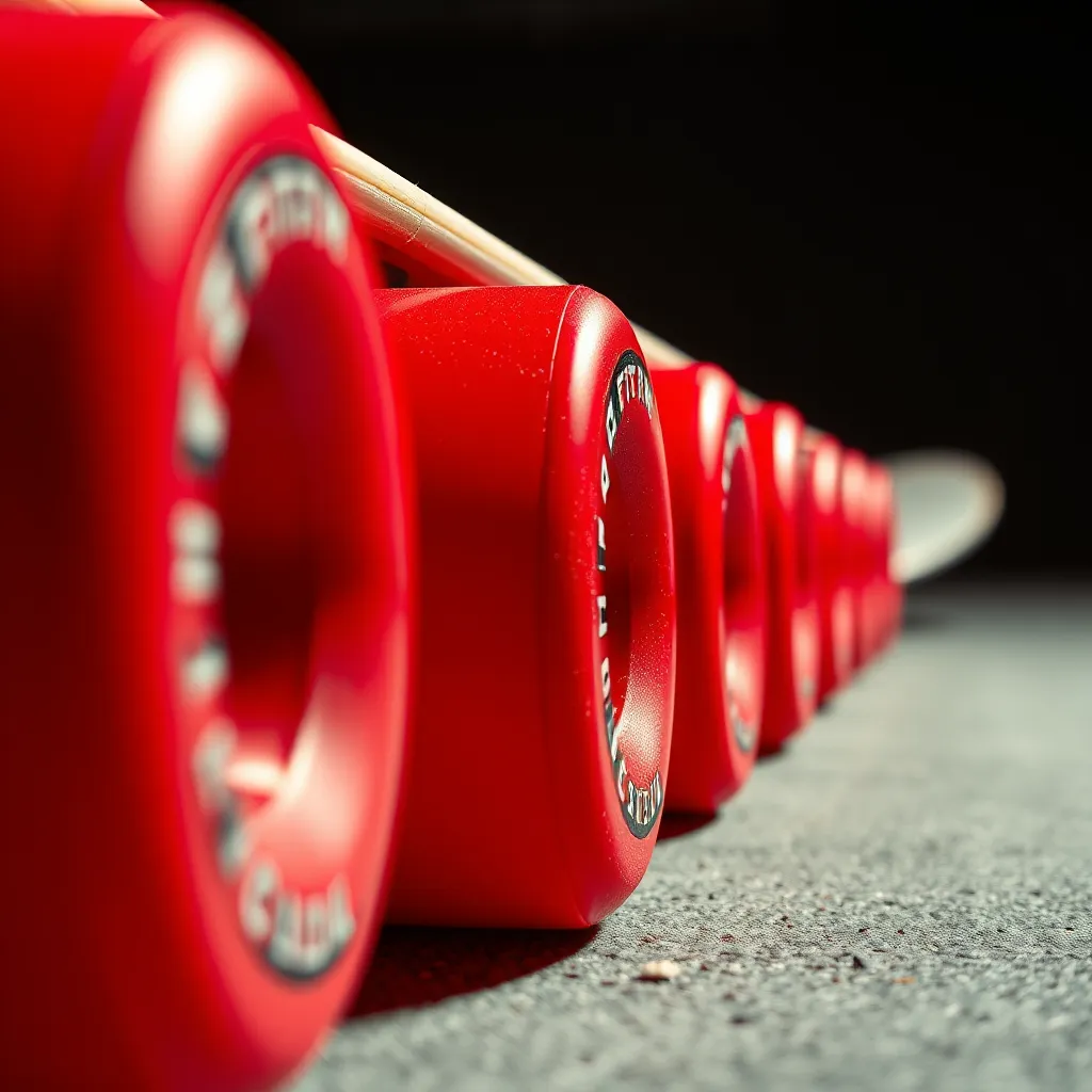 Exploring the Dynamics of Red Skateboard Wheels