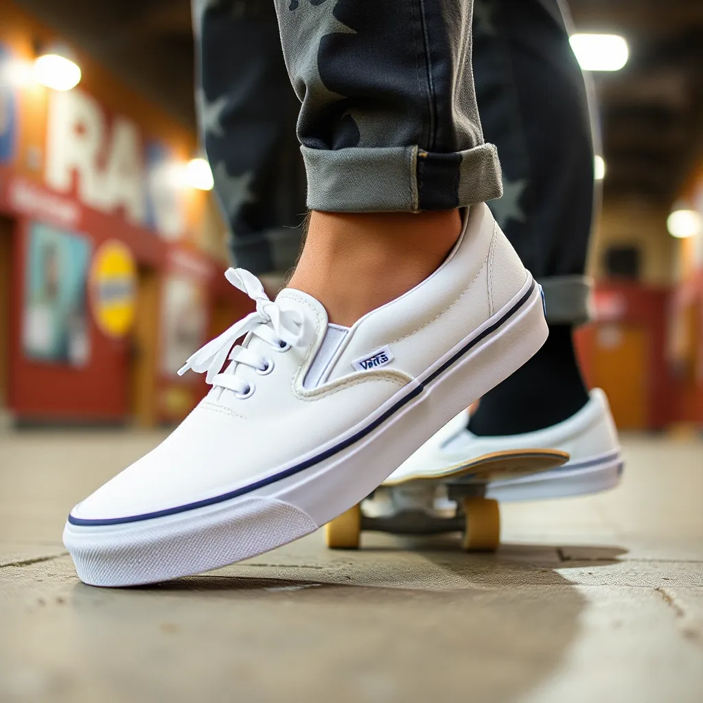 The Timeless Charm of White Vans Classic Slip-Ons